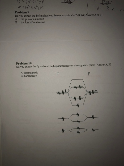 Solved Problem 9 Do you expect the BN molecule to be more | Chegg.com