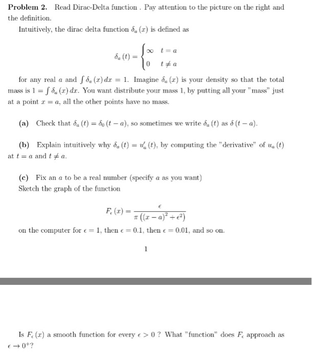 Solved Read Dirac-Delta function. Pay attention to the | Chegg.com