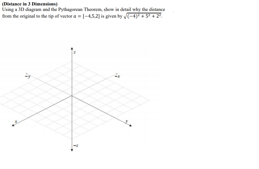 Solved (Distance in 3 Dimensions) Using a 3D diagram and the | Chegg.com