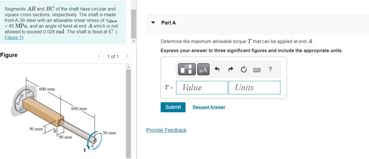 Solved Segments AB and BC of the shaft have circular and | Chegg.com