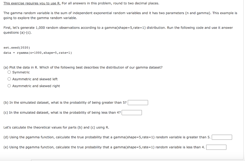 Solved This exercise requires you to use R. For all answers | Chegg.com