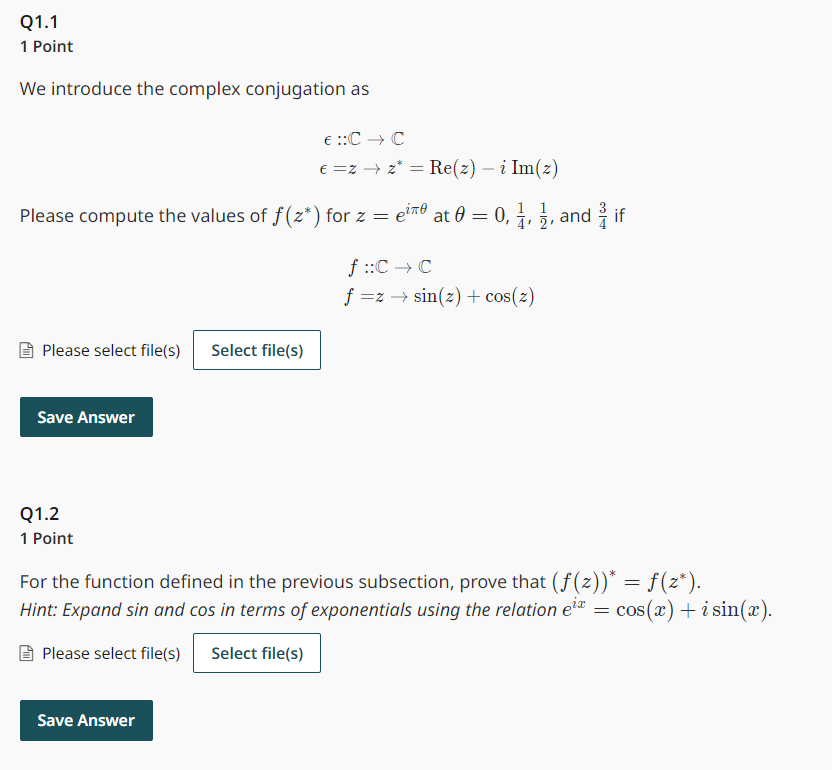 Solved We introduce the complex conjugation as | Chegg.com