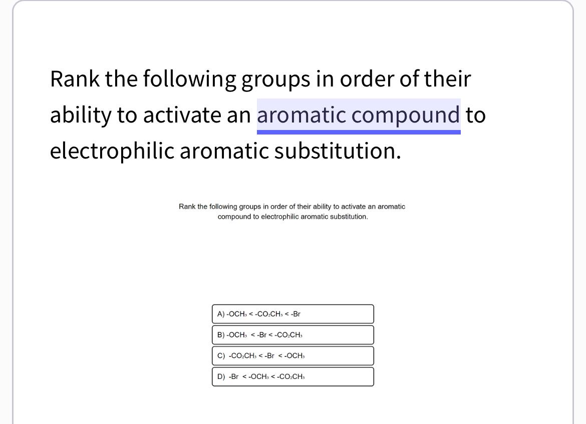 Solved Rank the following groups in order of their ability | Chegg.com