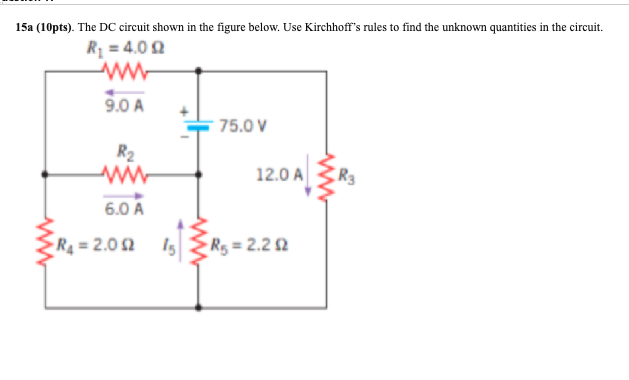 Solved 15a (10pts). The DC circuit shown in the figure | Chegg.com
