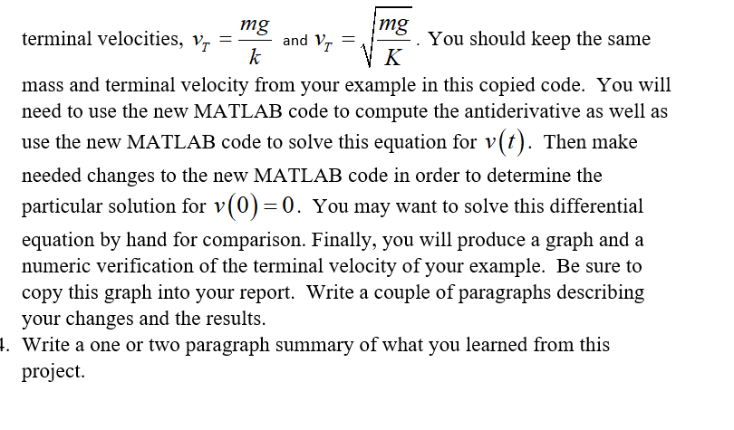 Terminal Velocity Examples