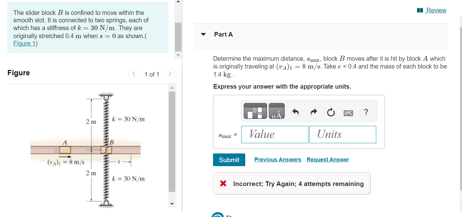 Solved The slider block B is confined to move within the | Chegg.com