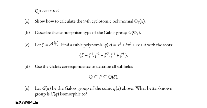 Solved (a) Show how to calculate the 9-th cyclotomic | Chegg.com