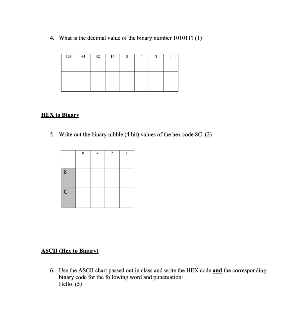 Solved 4. What is the decimal value of the binary number | Chegg.com Solved 4. What is the decimal value of the binary number | Chegg.com