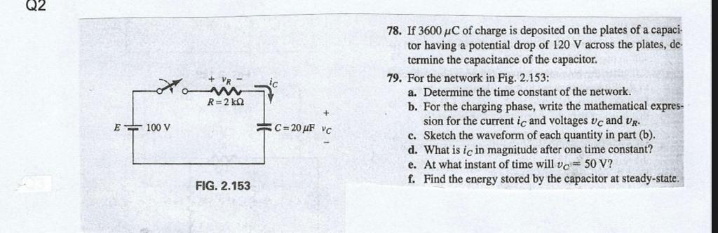 Solved 78. If 3600μC of charge is deposited on the plates of | Chegg.com