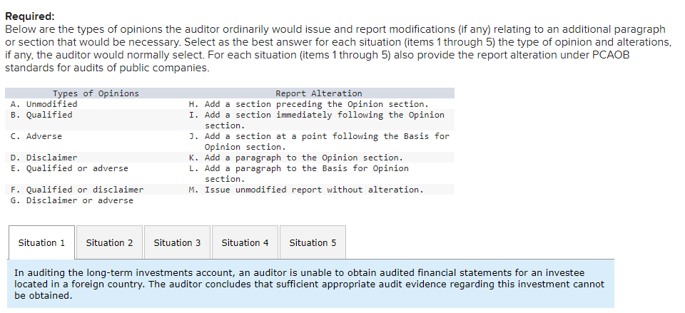 Items 1 through 5 present various independent factual | Chegg.com