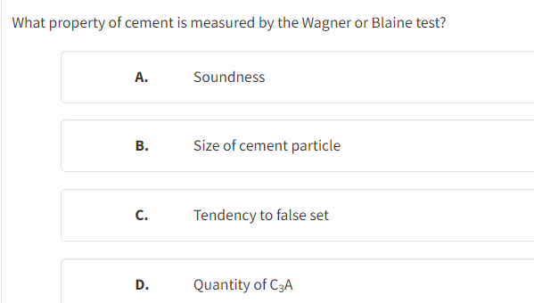 Solved What property of cement is measured by the Wagner or | Chegg.com