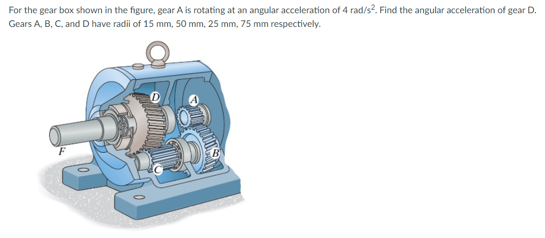 Solved For the gear box shown in the figure, gear A is | Chegg.com