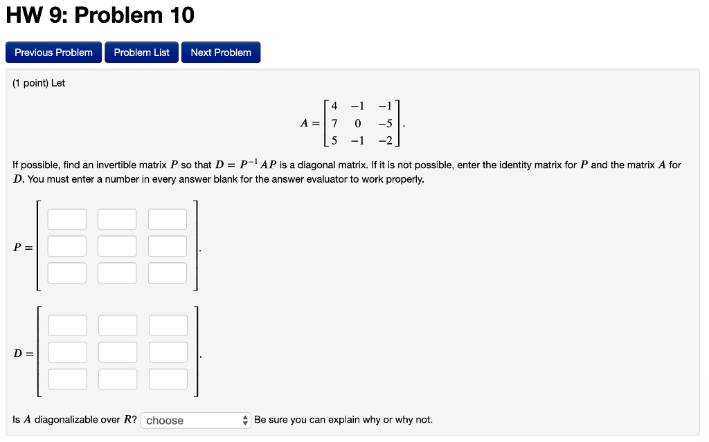 Solved HW 9: Problem 10 Presous Problem Problom Lid Not | Chegg.com
