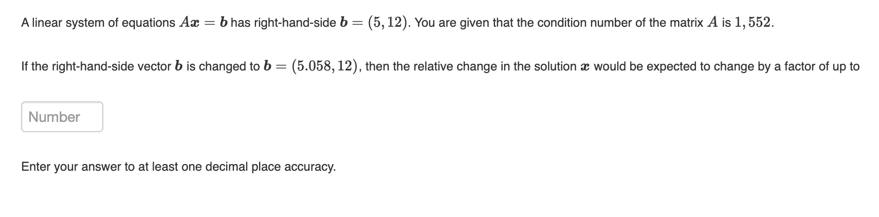Solved A linear system of equations Ax=b has right-hand-side | Chegg.com