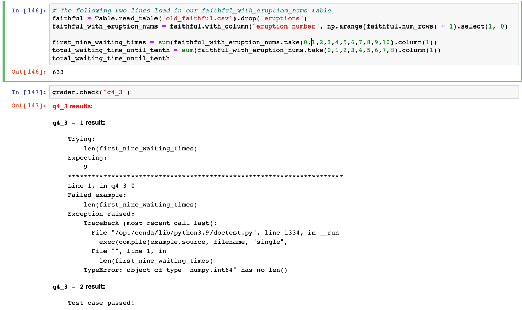Solved Question 3. The faithful_with_eruption_nums table | Chegg.com
