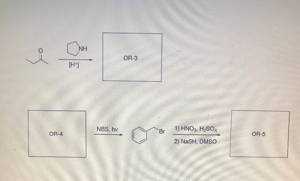 Solved NH OR-3 [H] NBS, hy OR-4 1) HNO3, H,804 2) NaSH, DMSO | Chegg.com