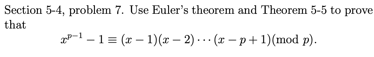 Solved Section 5-4, problem 7. Use Euler's theorem and | Chegg.com