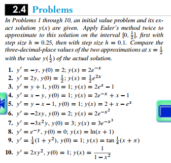Solved 2.4 Problems In Problems / through 10, an initial | Chegg.com