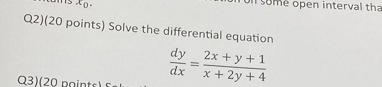 Solved Q2)(20 points) Solve the differential equation | Chegg.com