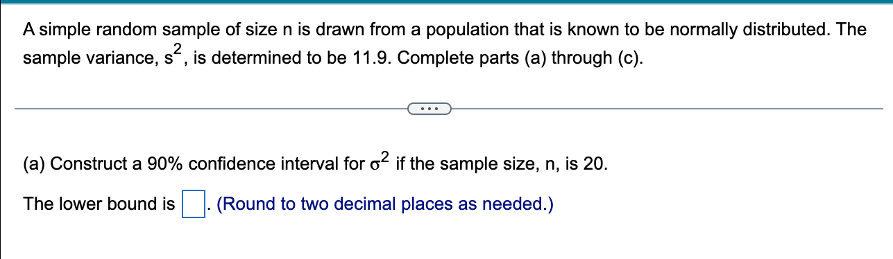 Solved A simple random sample of size n is drawn from a | Chegg.com
