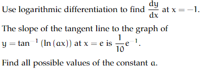 Solved Use logarithmic differentiation to find dxdy at | Chegg.com