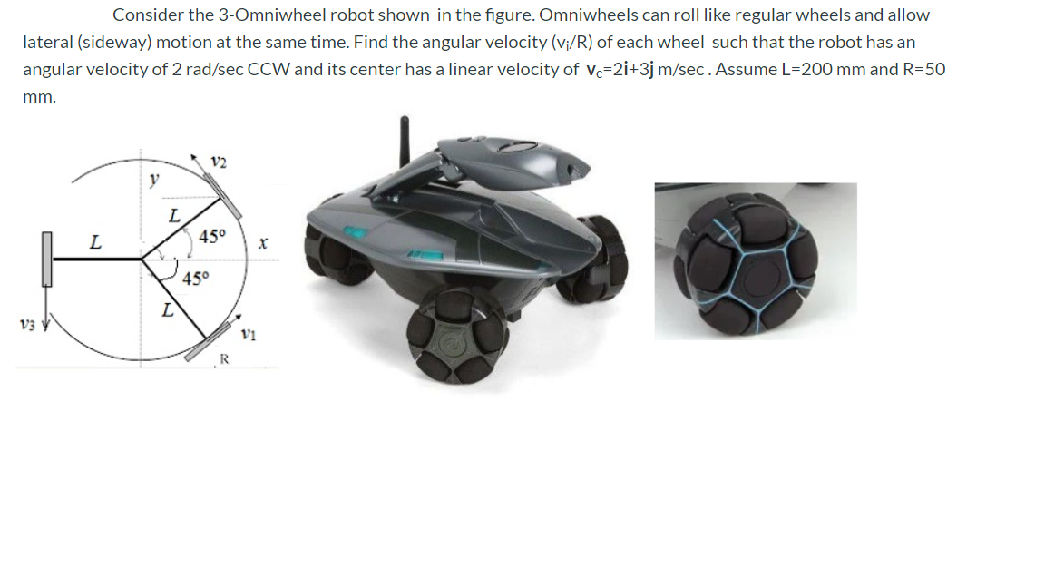 Solved Consider the 3-Omniwheel robot shown in the figure. | Chegg.com