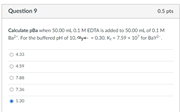 Solved Calculate pBa when 50.00 mL 0.1 M EDTA is added to | Chegg.com