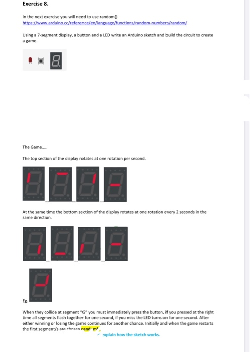 Exercise 8. In the next exercise you will need to use | Chegg.com