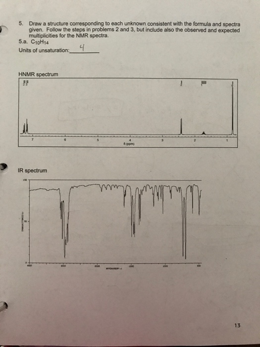 Solved 5. Draw a structure corresponding to each unknown | Chegg.com