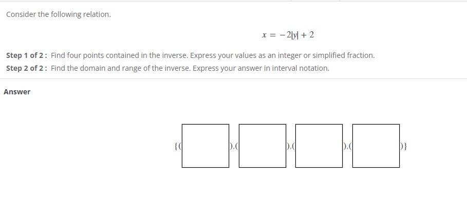 Solved Consider The Following Relation X 2[y] 2 Step 1