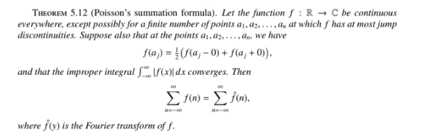 Solved Theorem 5.12 (Poisson's summation formula). Let the | Chegg.com