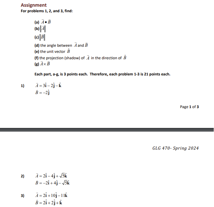 Solved AssignmentFor problems 1, 2, ﻿and 3, ﻿find:(a) | Chegg.com