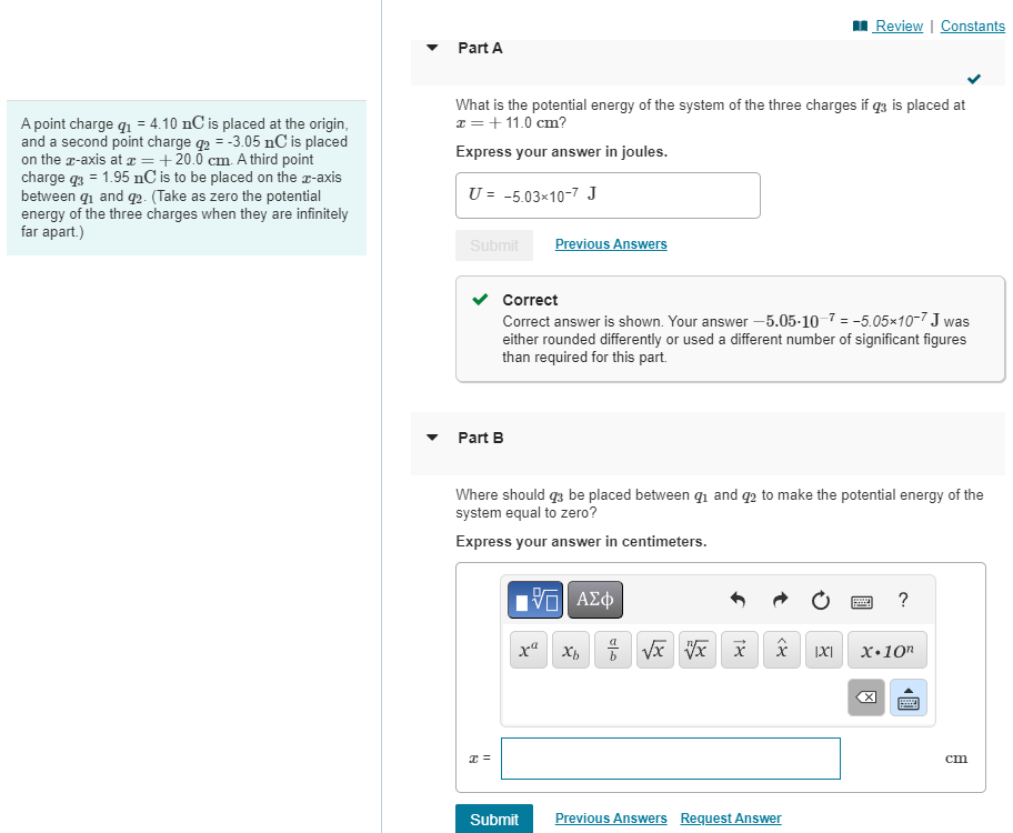 Solved Part AA point charge q_(1)=4.10nC is placed at the | Chegg.com