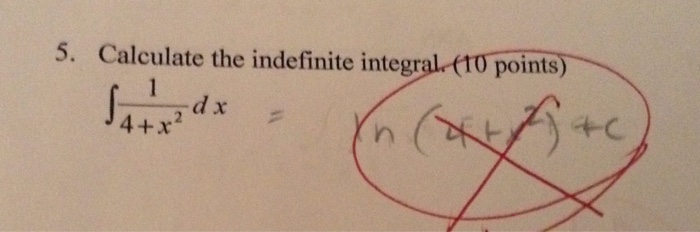 Solved Calculate the indefinite integral. Integral 1/4 + | Chegg.com