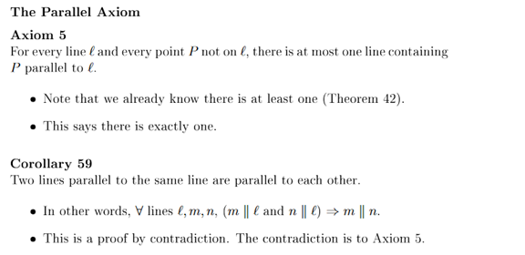 Solved The Parallel Axiom Axiom 5 For every line l and every | Chegg.com