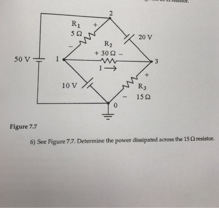 Solved See Figure 7.7. Determine the power dissipated | Chegg.com
