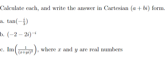 Solved Calculate each, and write the answer in Cartesian (a | Chegg.com