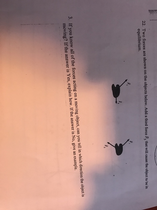 Solved Two Forces Are Shown On The Objects Below Add A