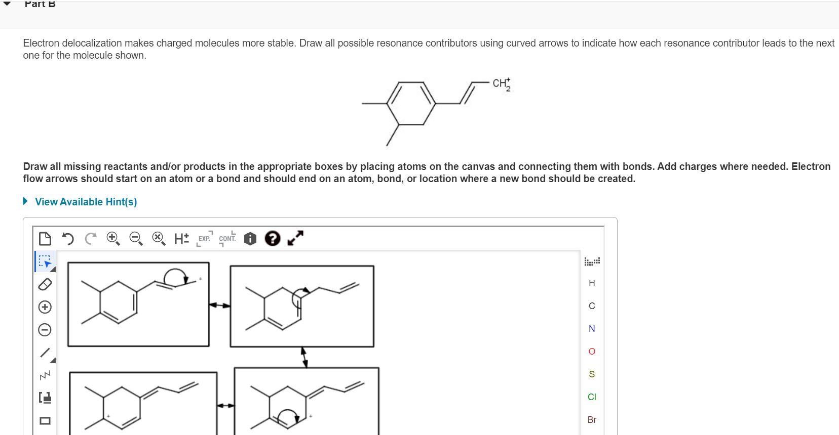 Solved Part C Two of the five resonance contributors of | Chegg.com
