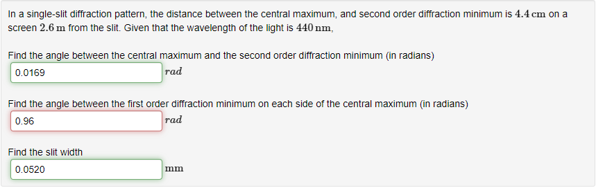 Solved In A Single Slit Diffraction Pattern The Distance