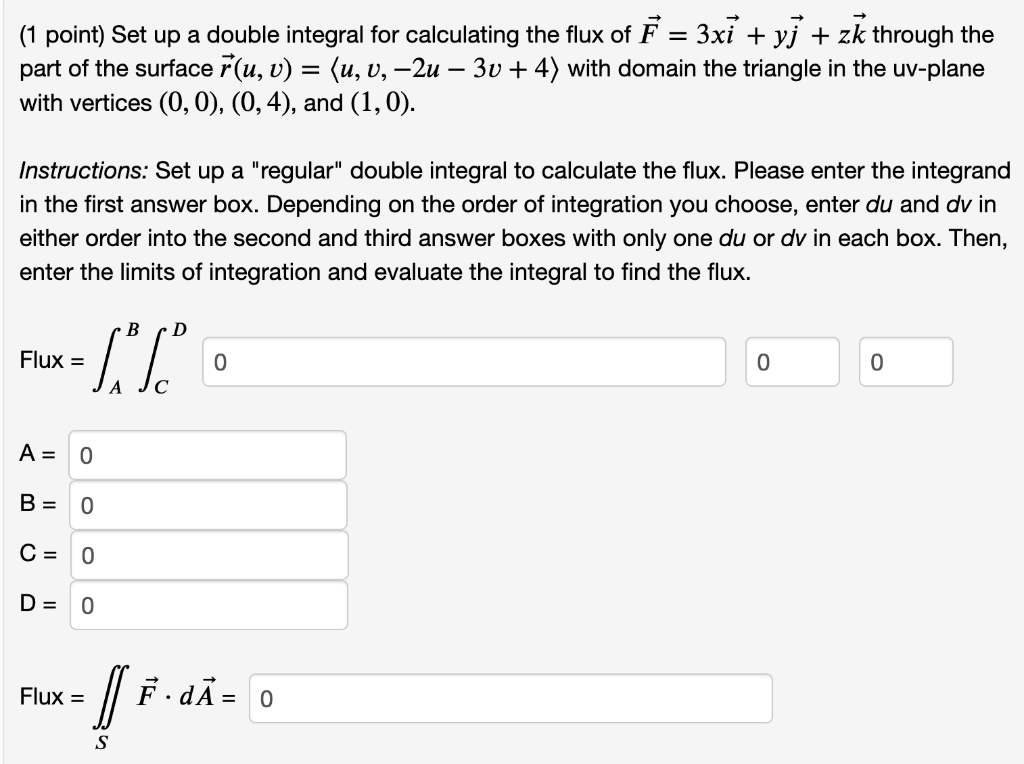 (1 point) Set up a double integral for calculating | Chegg.com