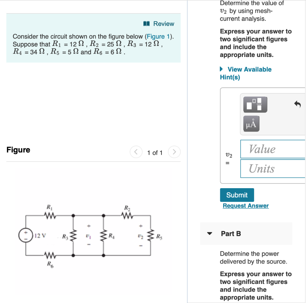 Solved Determine the value of v2 by using mesh- current | Chegg.com