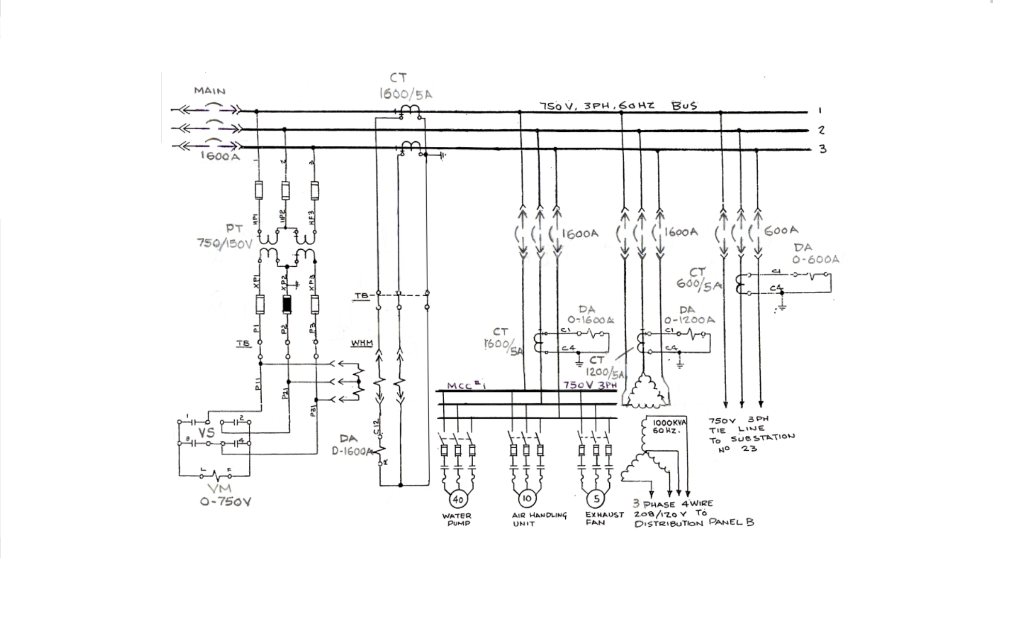 Convert the picture below to a single line diagram | Chegg.com