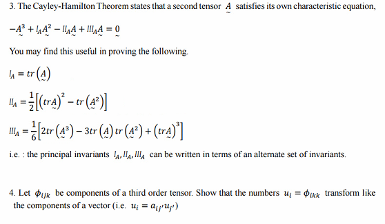 Solved 3. The Cayley-Hamilton Theorem states that a second | Chegg.com