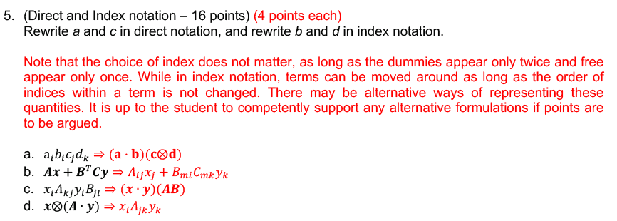 Solved Concept: Using Einstein notation/index notation to | Chegg.com