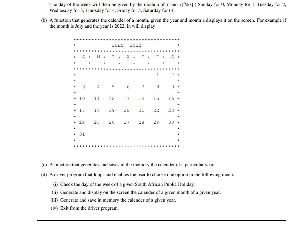 Solved efine in C the following: (a) A function that | Chegg.com