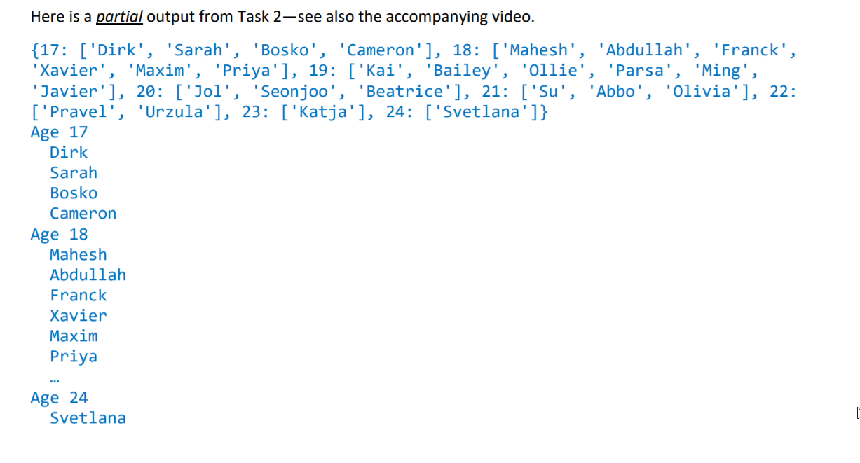 Solved Task 2 - "Invert" a dictionary's keys and values [25 | Chegg.com