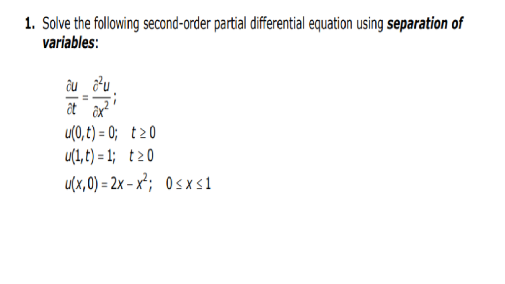 Solved 1. Solve the following second-order partial | Chegg.com