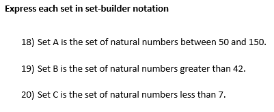 Solved Express each set in set-builder notation 18) Set A is | Chegg.com