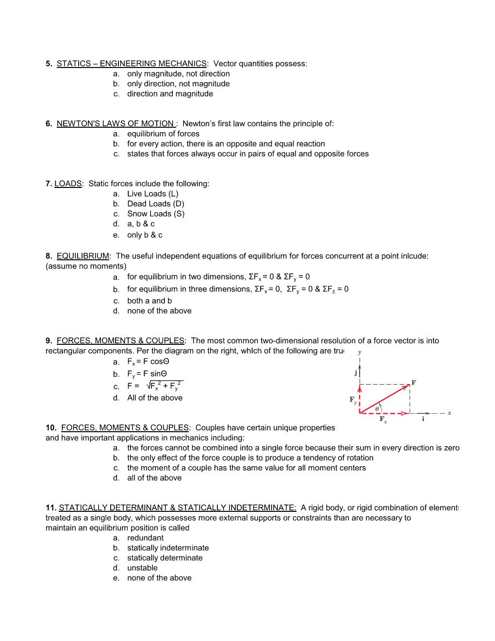 Solved 5. STATICS - ENGINEERING MECHANICS: Vector quantities | Chegg.com